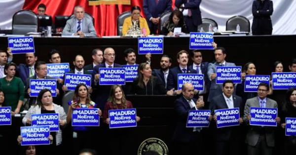 Panistas toman tribuna en la Cámara de Diputados por invitación a Maduro