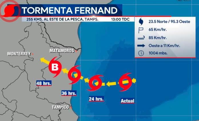 Se forma tormenta tropical Fernand en costas de Tamaulipas