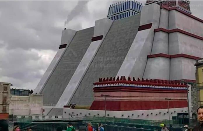 Proyección del Templo Mayor de Tenochtitlan