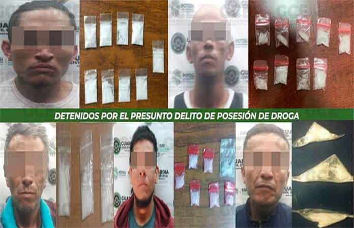 Con dosis de cristal, detienen a cinco sujetos