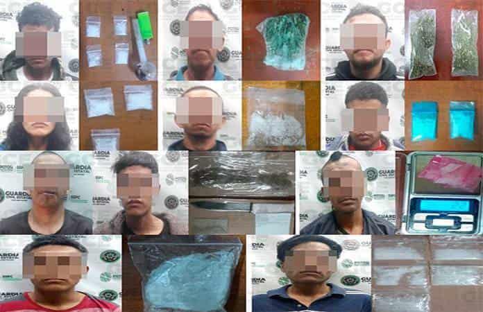 Ahora fueron quince personas las detenidas con droga