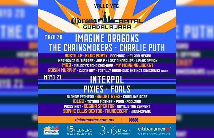 Revelan cartel del Corona Capital Guadalajara
