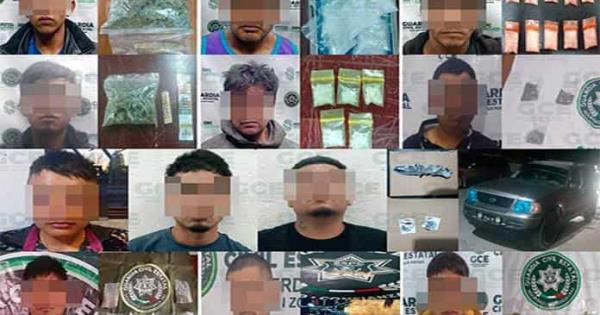 Arrestan a doce sujetos con droga, en operativos