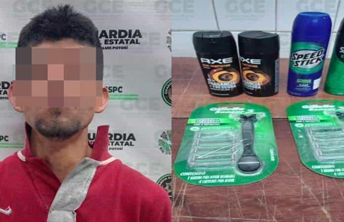 Individuo es sorprendido robando en una tienda