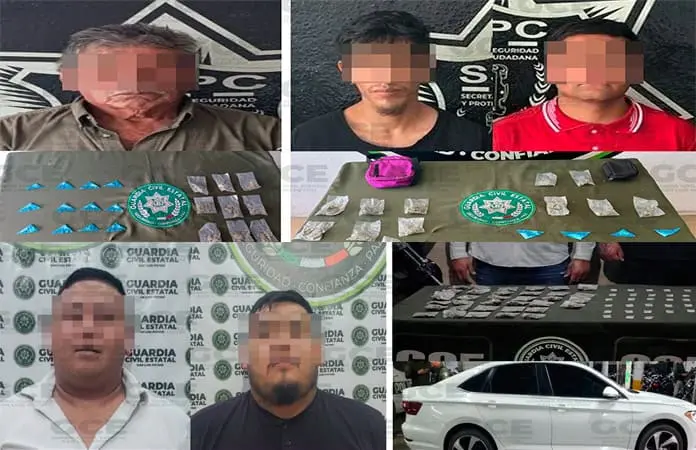 Captura la GCE a 5 personas con drogas