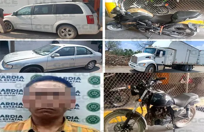 Recuperan 5 vehículos con reporte de robo